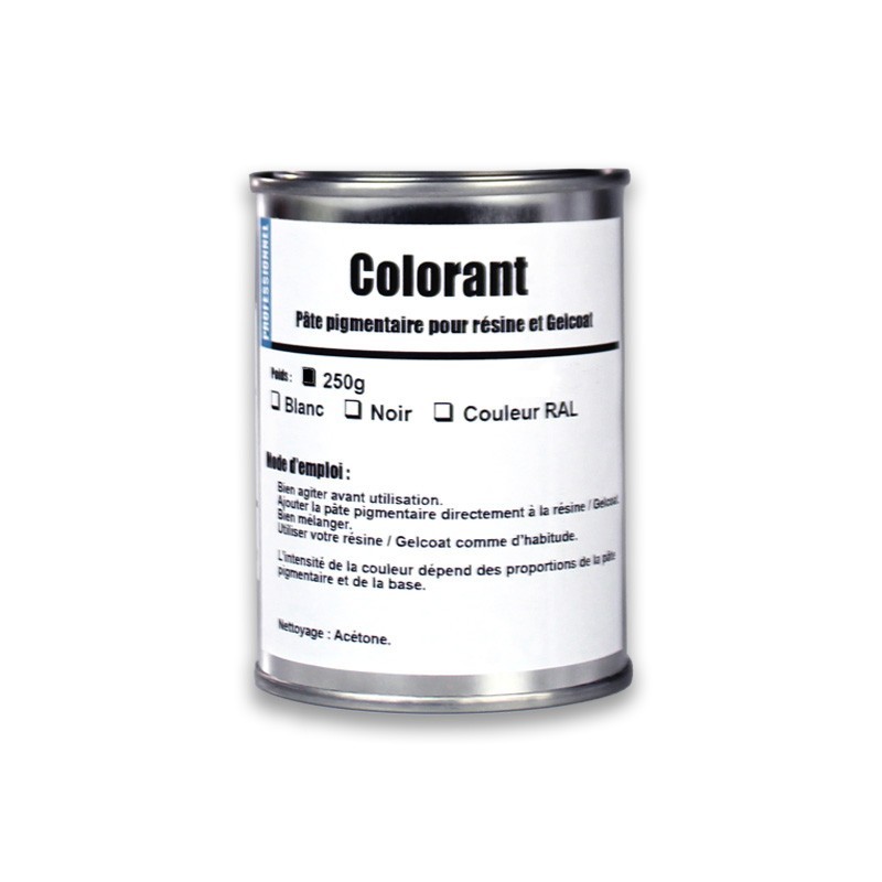 Colorant résine, gelcoat, topcoat polyester blanc ral 9016